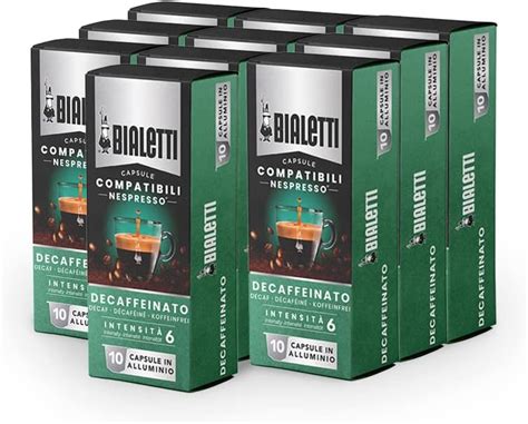 Bialetti Compatibili Nespresso 100 Capsule In Alluminio Decaffeinato
