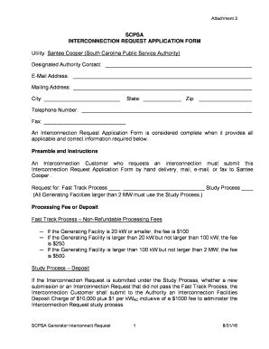 Fillable Online Interconnection Request Application Form Santee