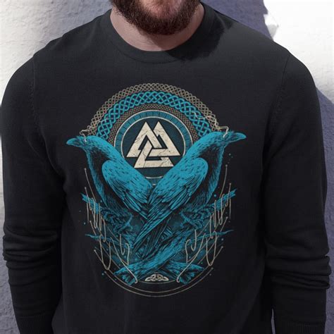 Norse Huginn And Muninn Odin Raven Viking Sweatshirt Norse Mythology