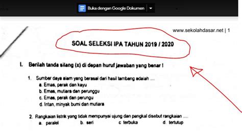 Soal Osn Ipa Sd Satu Trik
