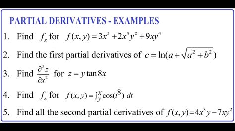 Partial Derivatives Examples YouTube
