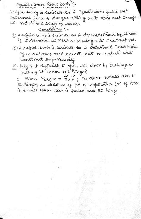 system of particle and rotational motion 11th class handwritten notes physics and mathematics