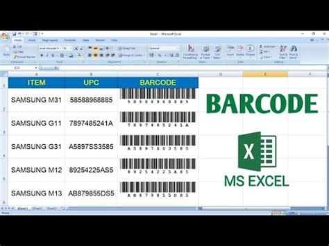 How To Create Barcode In Excel Barcode In Excel Youtube