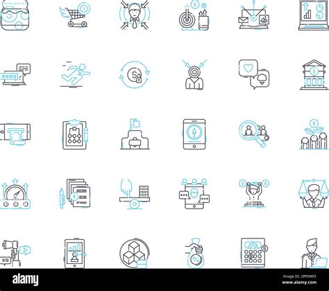 Budget Framework Linear Icons Set Allocation Analysis Accountability