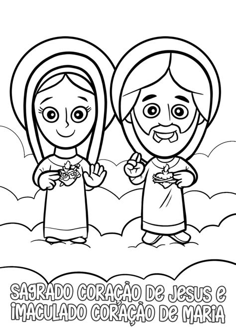 Sagrado Cora O De Jesus E Imaculado Cora O De Maria Para Imprimir E