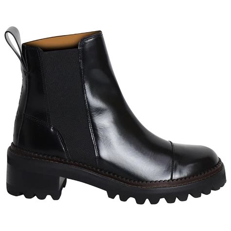 See by Chloé Mallory Ankle Boots in Black Leather ref 917629 Joli Closet