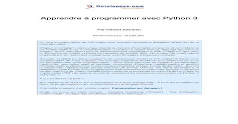 pdf apprendre à programmer avec python 3informatique lmrl lu notes de cours apprendre python3