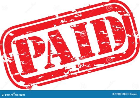 Paid Red Rubber Stamp Royalty Free Stock Photo CartoonDealer