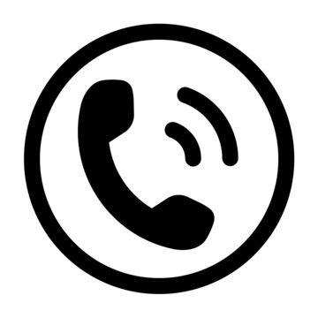 Circle Phone Call Icon In Black Color Phone Icon Call Png And Vector