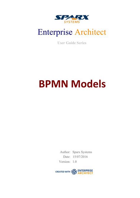 Pdf Bpmn Models Sparxsystems Fr Table Of Contents Bpmn Models