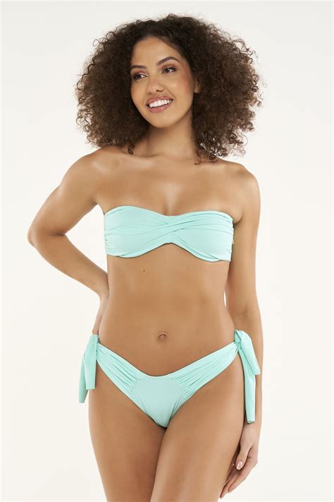 Sutiã Biquíni Tomara que Caia Transpassado Verde Água Ilha Bikini