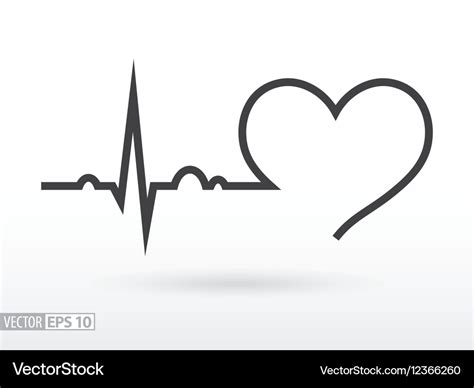 Heart Beat Cardiogram Cardiac Cycle Medical Icon Vector Image