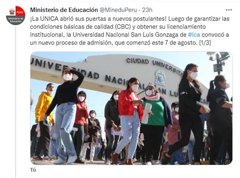 Ministerio de Educación destaca examen de admisión 2022 de la