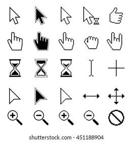 Different Smooth Pixel Mouse Cursors Vector Stock Vector Royalty Free