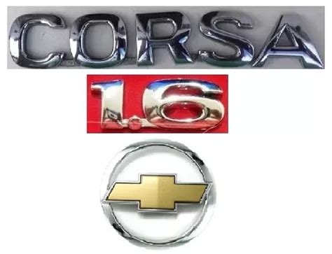Kit Emblemas Corsa Chevrolet Dourado Mala Brinde Mercadolivre