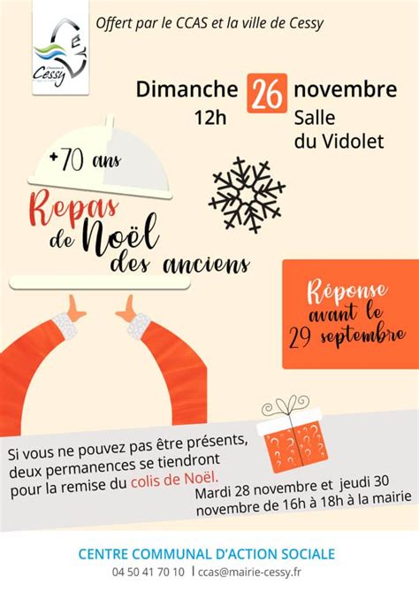 Repas des anciens et colis de Noël Commune de Cessy
