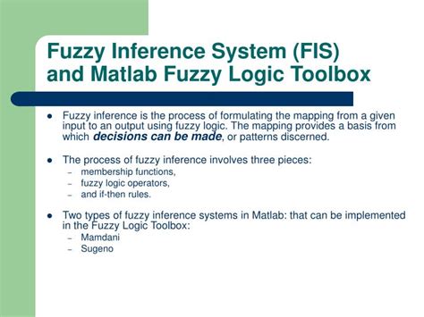 ppt fuzzy inference system fis and matlab fuzzy logic toolbox powerpoint presentation id