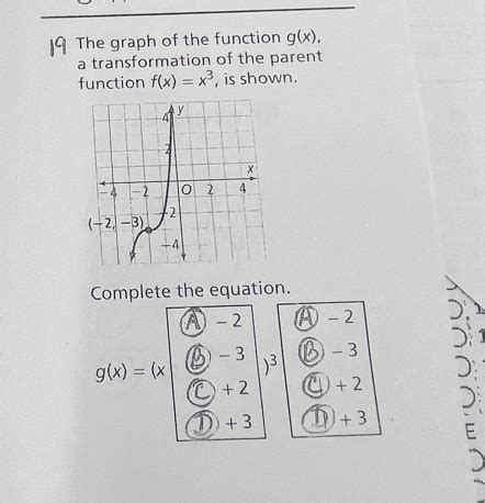 Solved The Graph Of The Function Gx A Transformation Of Th Algebra