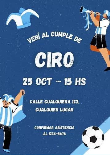 Invitación Digital De Argentina De Cumpleaños Para Whatsapp MercadoLibre