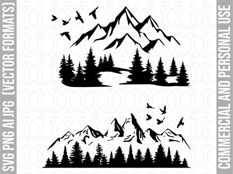 Mountain Svg Mountain Range Cnc Art Tree Svg Adventure Awaits Line