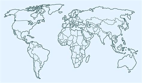 World Map Without Names And Borders