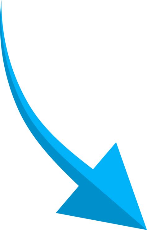 Free hand dragen blå böjd pil form i klotter stil 22219552 PNG with