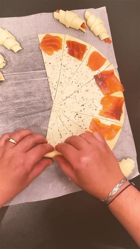 Mini croissants apéro Boursin Saumon fumé Après certaines de mes