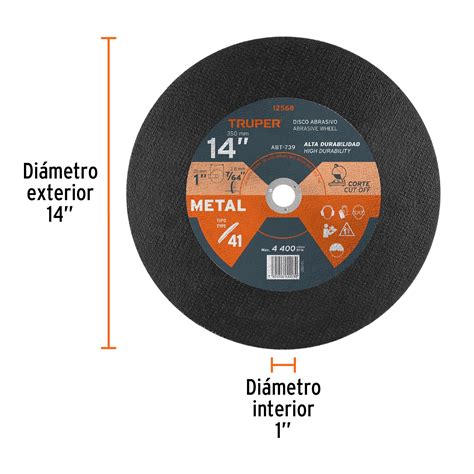 Disco Tipo 41 De 14 X 2 8 Mm Para Corte De Metal Truper Discos