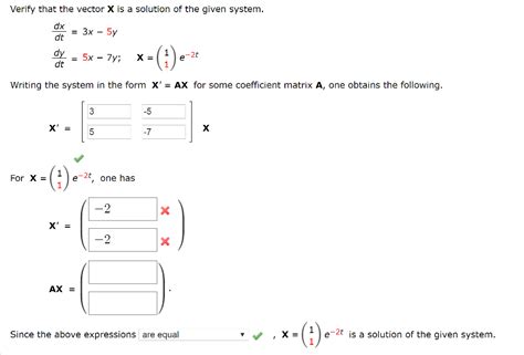 solved verify that the vector x is a solution of the given
