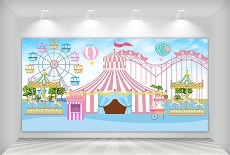 Painel Em Tecido Sublimado Circo Rosa Lj Elo