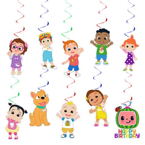 Buy CoComelon Theme Birthday Decorations 10Pcs Cocomelon Swirls For