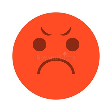 Cara Triste Enojada Roja De Emoji Del Vector Ilustración del Vector