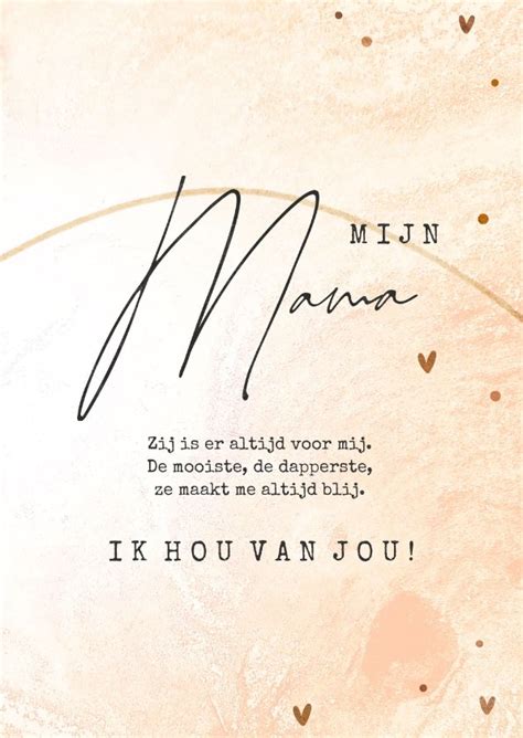 Moederdag Kaart Mama Ik Hou Van Jou Stijlvol Kaartje2go