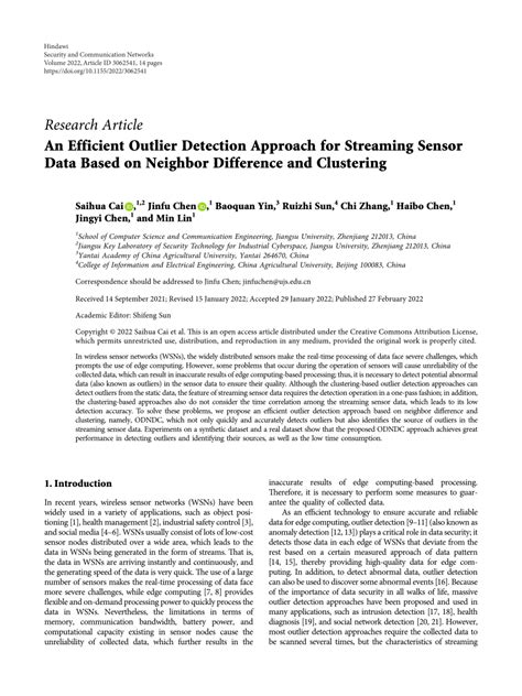 pdf an efficient outlier detection approach for streaming sensor data based on neighbor