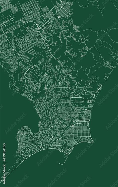 Maceio City Brazil Municipality Vector Map Green Street Map
