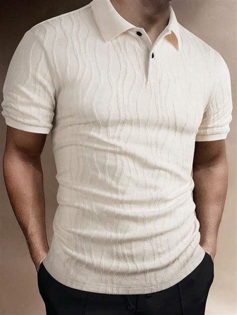 Manfinity Homme Homme Polo unicolore texturé Mode en ligne SHEIN FRANCE