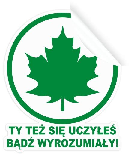 ZIELONY LISTEK Naklejka na samochód Liść Klonu Znak Młodego Kierowcy za