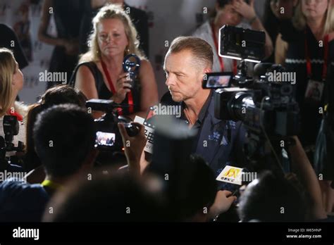 El actor inglés Simon Pegg China asiste al estreno de la película