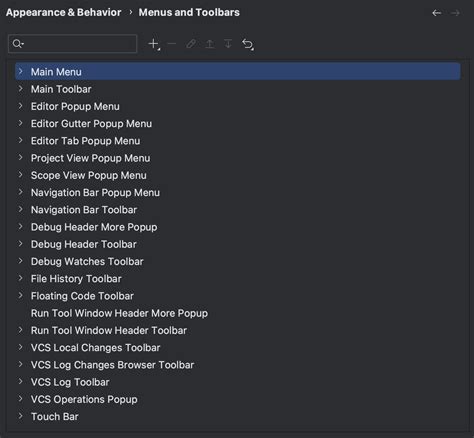 Menus And Toolbars Datagrip Documentation