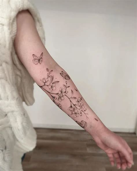 Details More Than 78 Fine Line Cherry Blossom Tattoo Best In Cdgdbentre