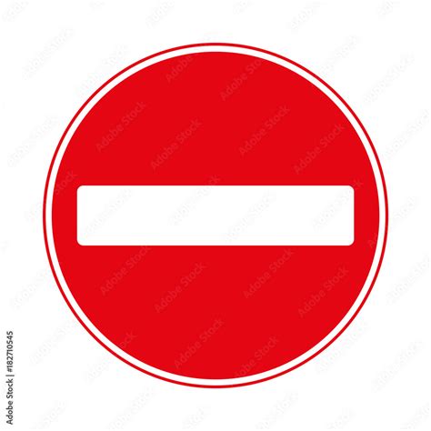 No Entry Traffic Sign Isolated On The White Illustration Vector Stock