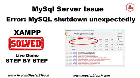 How To Resolve MySQL Shutdown Unexpectedly Error In XAMPP YouTube