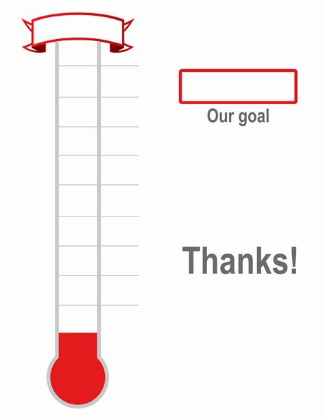 Blank Printable Goal Thermometer