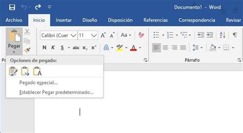 Cómo pegar texto sin formato en Word