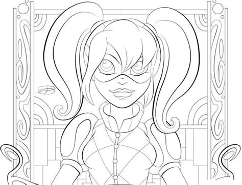 Coloriage Harley Quinn dessin stylisé dessin gratuit à imprimer