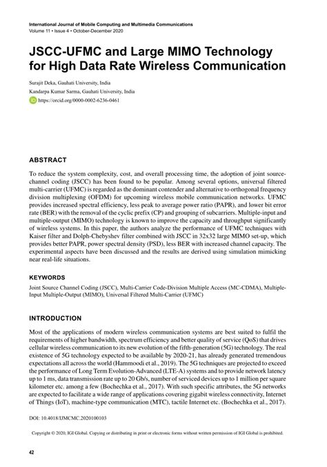 pdf jscc ufmc and large mimo technology for high data rate wireless communication
