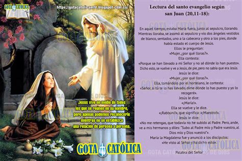 Gota Cat Lica Gotas De Dios Lecturas Del Martes De La Octava De Pascua