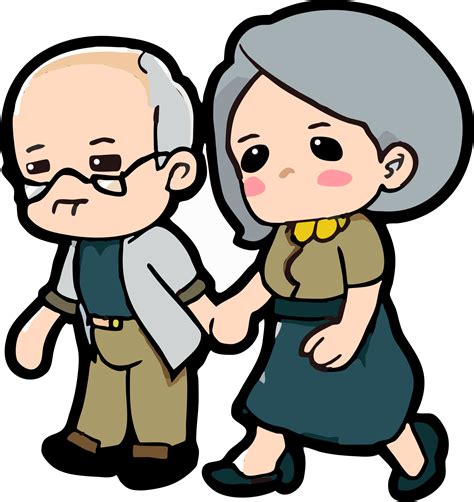 velho pessoas casal estão caminhando juntos png gráfico clipart Projeto