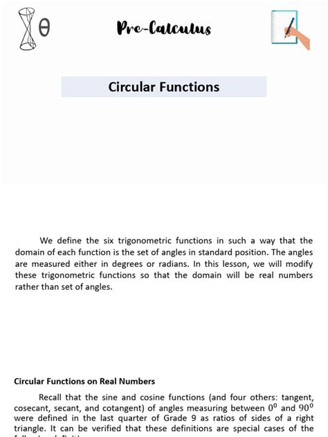 03 04 circular functions pdf trigonometric functions trigonometry