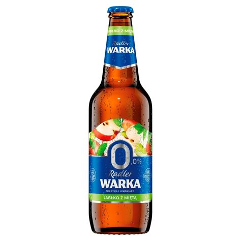 Warka Radler Piwo bezalkoholowe z lemoniadą o smaku jabłka z miętą 500